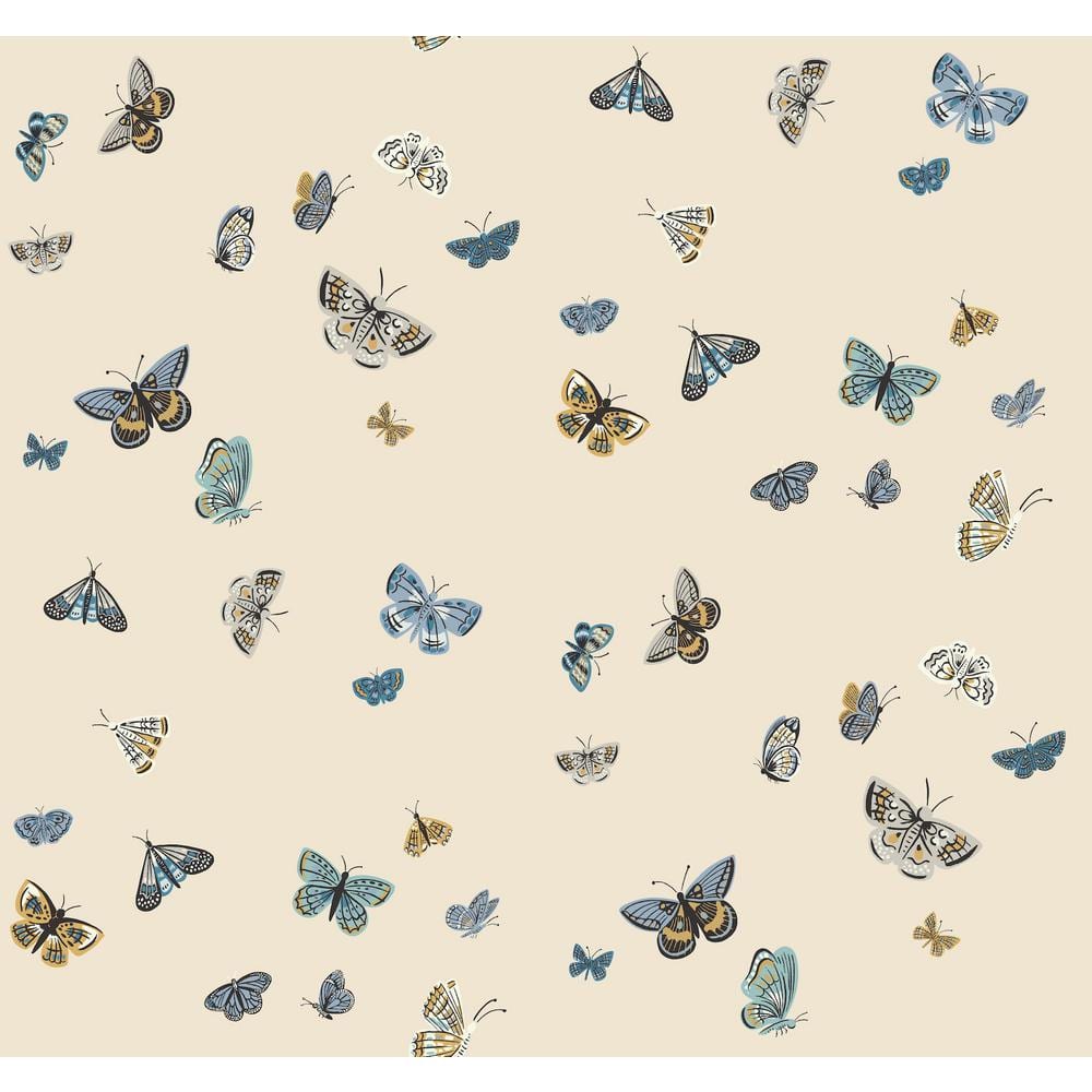 RIFLE PAPER CO. Butterfly House Linen Beige Metallic Non-Pasted ...