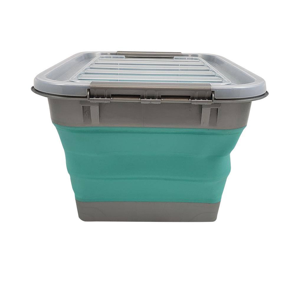 HOMZ Store N Stow 17-Gal. Collapsible Storage Container with Wheels in ...