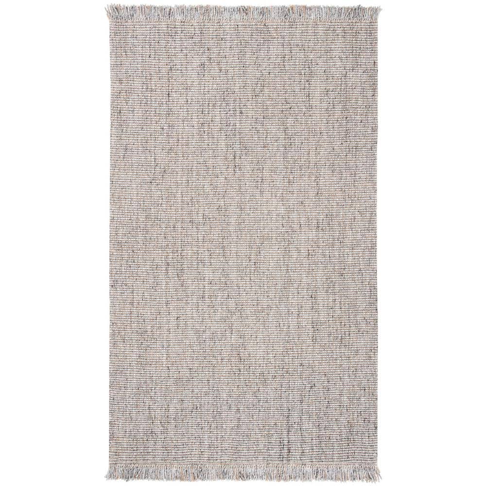 SAFAVIEH Natural Fiber Gray/Beige Doormat 2 ft. x 4 ft. Woven Thread ...