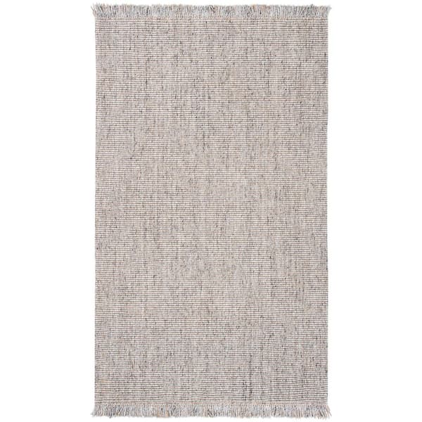 SAFAVIEH Natural Fiber Gray/Beige Doormat 2 ft. x 4 ft. Woven Thread ...