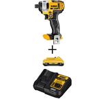 DEWALT 20V MAX Cordless 1/4 in. Impact Driver, (1) 20V 1.3Ah Battery ...