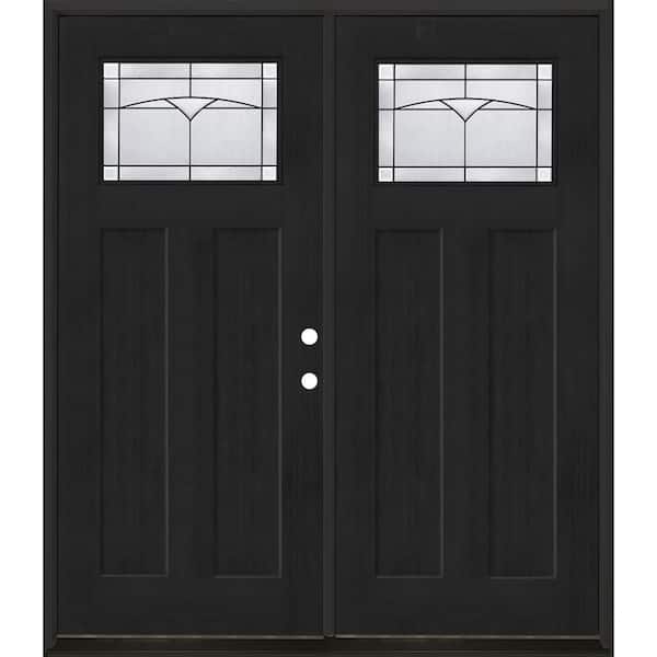 Steves & Sons Regency 72 in. x 80 in. 1/4 TopL Horizon Glass LHOS Onyx ...