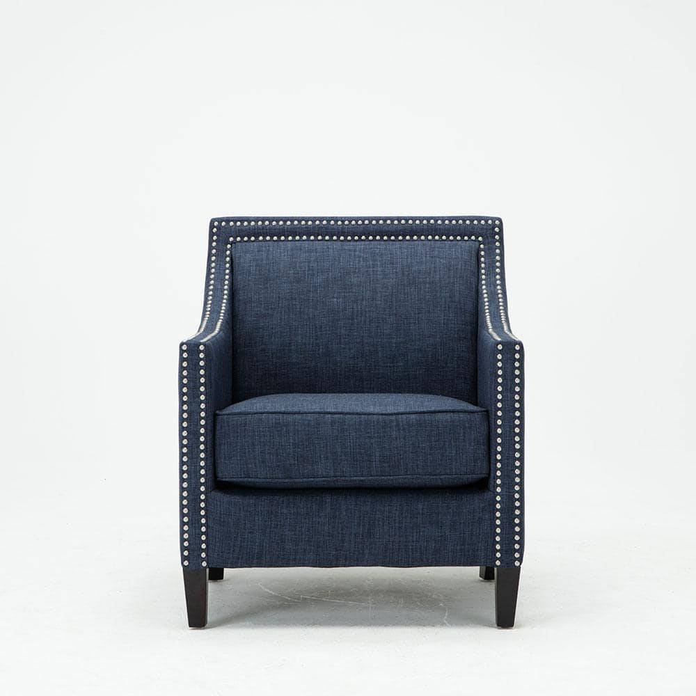 Taslo Navy Blue Polyester Accent Chair 8018-10 - The Home Depot