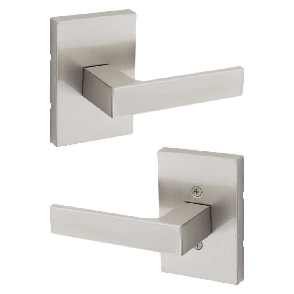 Kwikset Singapore Satin Nickel Rectangular Straight Hall/Closet Door ...