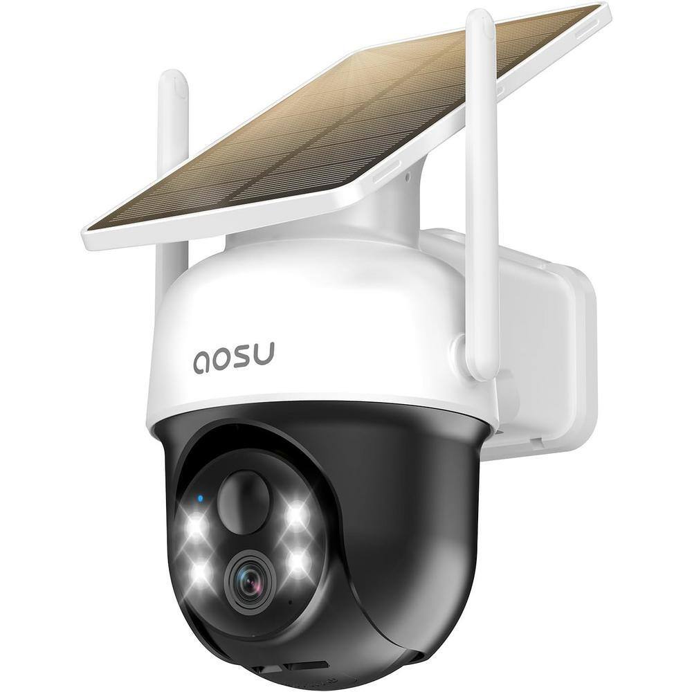 aosu Solar Panel Built-in Outdoor PTZ Camera-3MP Colorful Night Vision ...