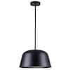 CANARM Kiliam 1-Light Matte Black Pendant Light with Metal Shade ...