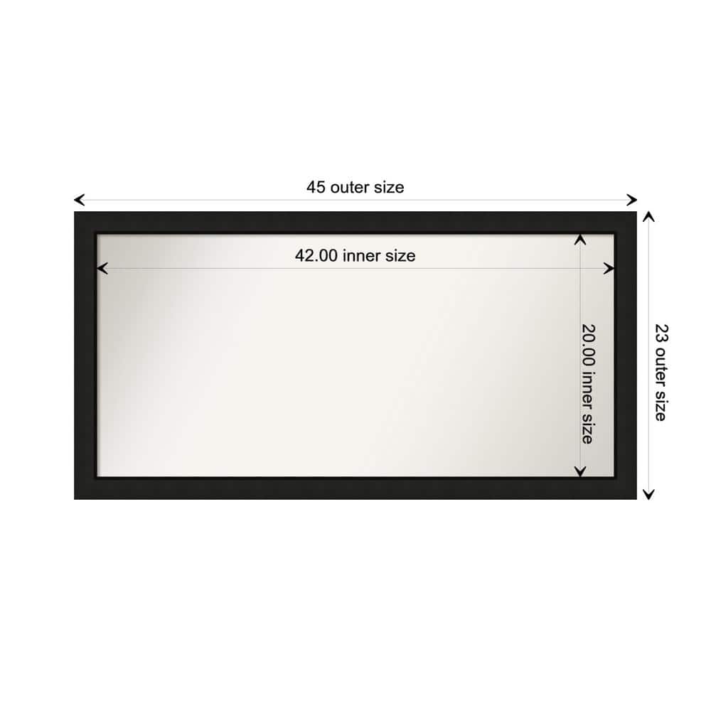 Amanti Art Midnight Black Narrow 45.25 in. x 23.25 in. Custom Non ...