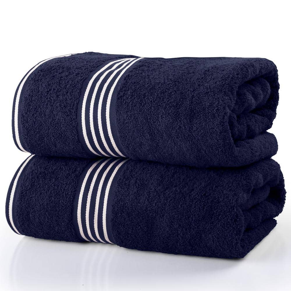 Lavish Home Bath Towels-2PC 500GSM 100% Cotton Towel Set- 35 x 70 in ...