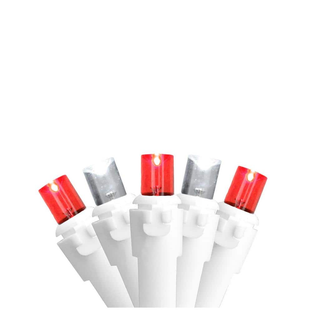 Northlight Set of 50 Red and White LED Wide Angle Christmas Lights ...