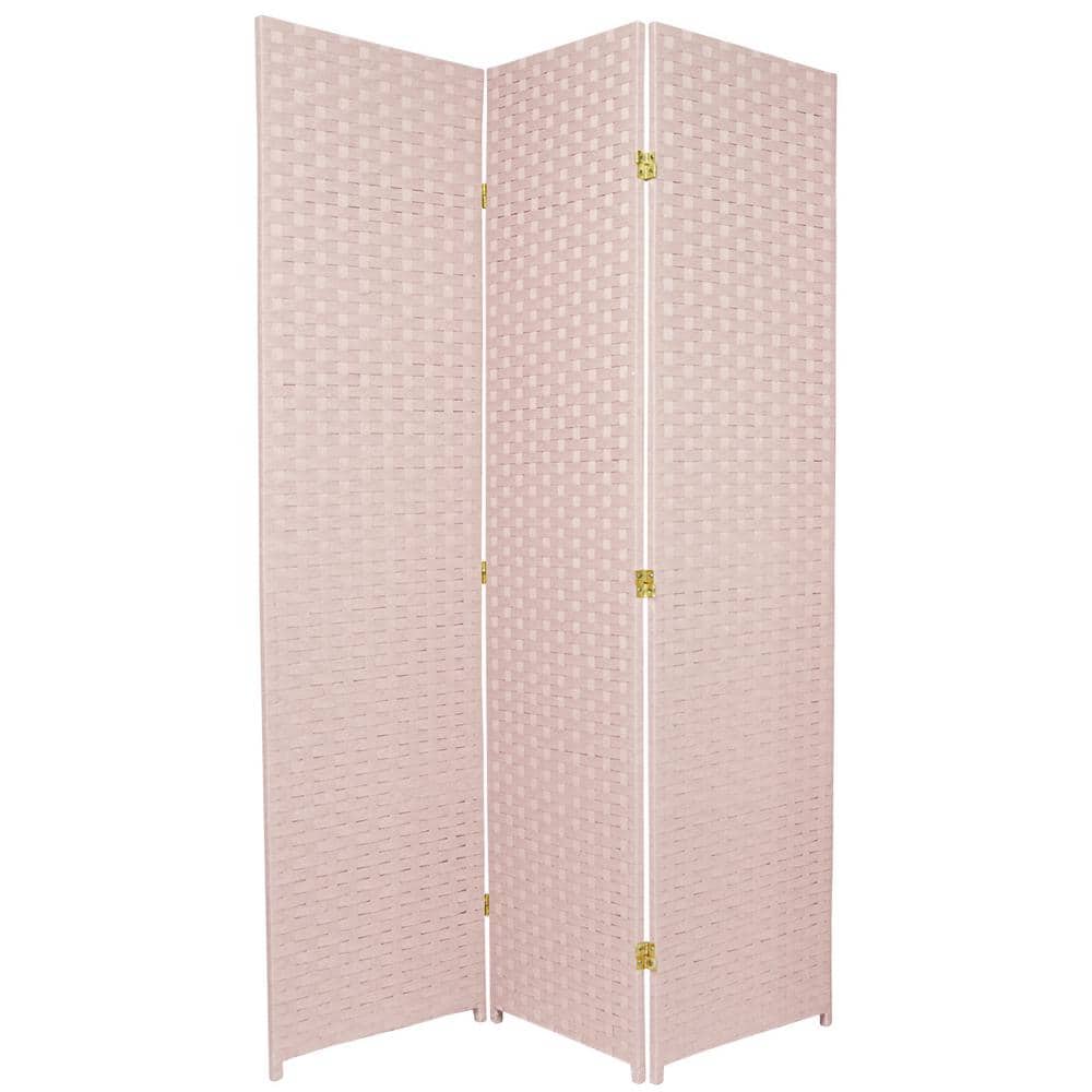RED LANTERN 6 ft. Light Pink 3-Panel Room Divider SSFIBER2-3P-PNK - The ...