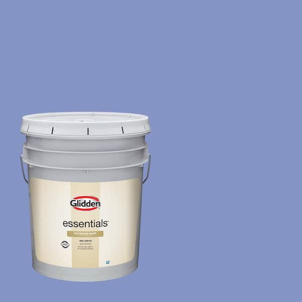 Glidden Essentials 5 gal. PPG1245-5 Blue Hyacinth Satin Exterior Paint ...