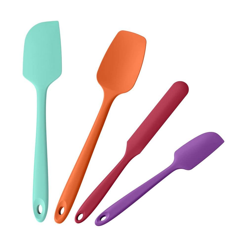 Anqtovp Multi Silicone Spatula Scraper Set 4 Piece 600°F Heat Resistant ...