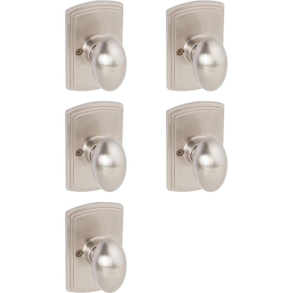 DELANEY HARDWARE Canova Dummy Door Knob Satin Nickel (5-Pack) 365501K5 ...