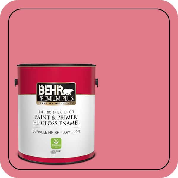 BEHR PREMIUM PLUS 1 gal. #P150-4 Hot Gossip Hi-Gloss Enamel Interior ...