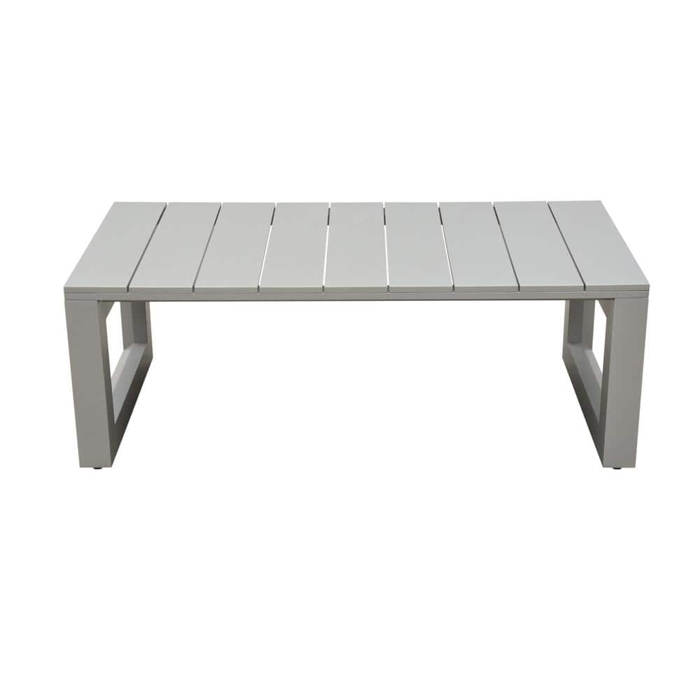 ITOPFOX Tan Aluminium Outdoor Coffee Table with Scratch and Weather ...