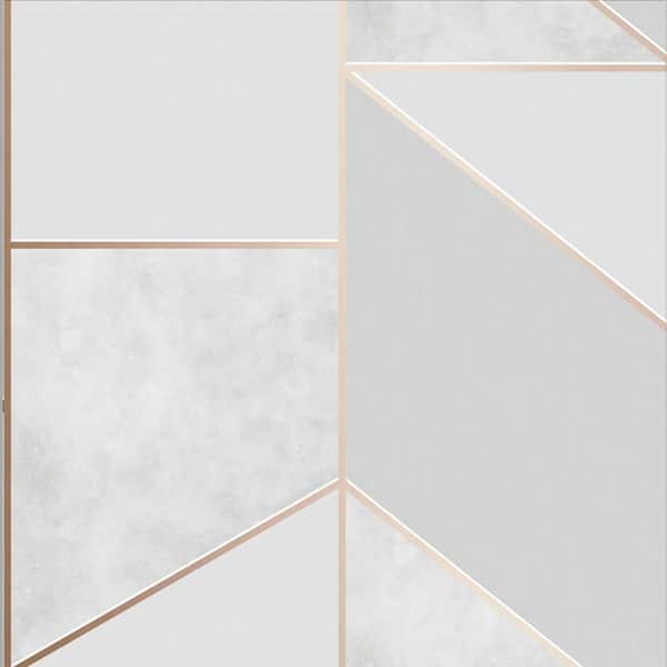 Graham & Brown Color Block Geo Grey and Rose Gold Nonwoven Paper Paste ...