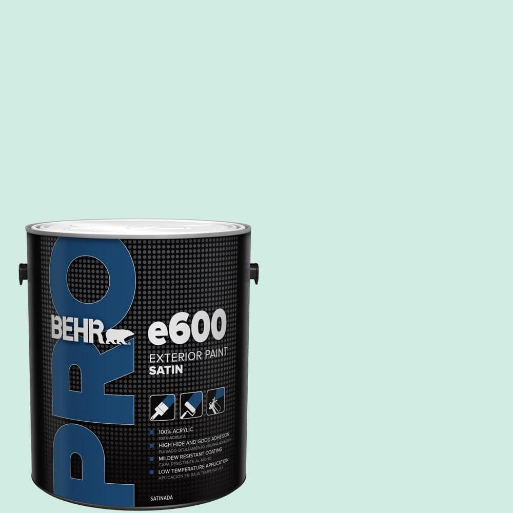 BEHR PRO 1 gal. #HDC-MD-19 Soft Mint Satin Exterior Paint PR64001 - The ...