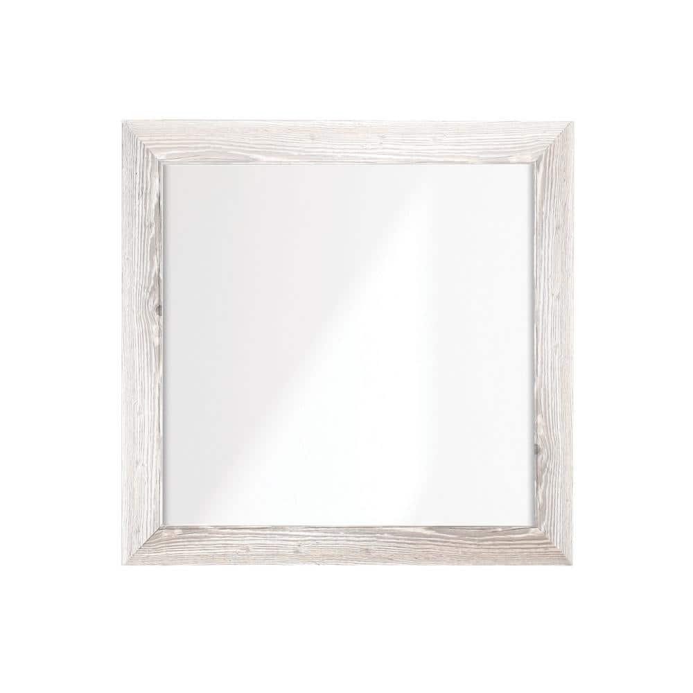 BrandtWorks Restoration White Framed Wall Mirror 32 in. W x 32 in. H ...