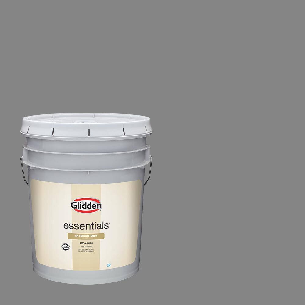 Glidden Essentials 5 gal. #PPG1001-5 Dover Gray Flat Exterior Paint ...