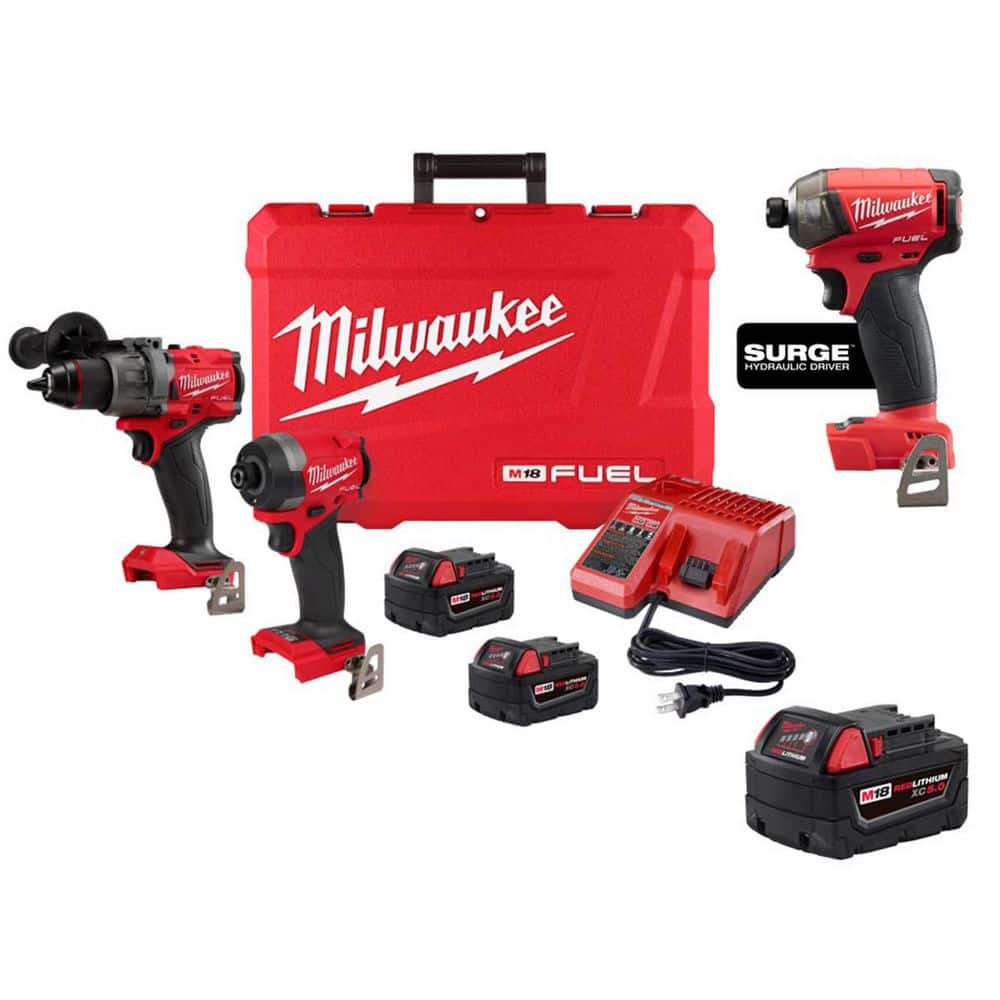 Milwaukee M18 FUEL 18V Lith-Ion Cordless Hammer Drill & Impact Driver ...