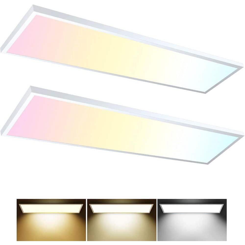 Adewalk 1 ft. x 4 ft. 4400 Lumens Dimmable Integrated LED Flat Panel ...