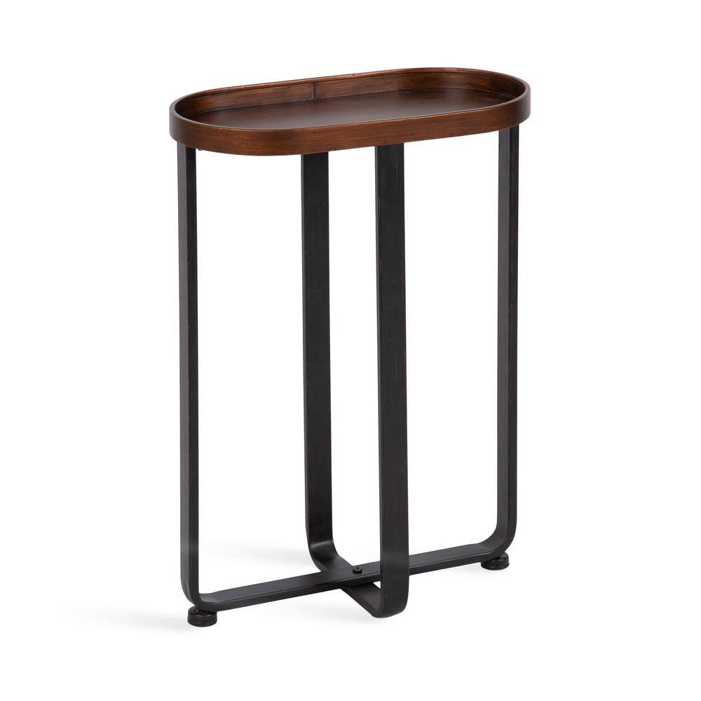 Kate and Laurel Zabel 16.05 in. Black Oval Metal Transitional End Table ...