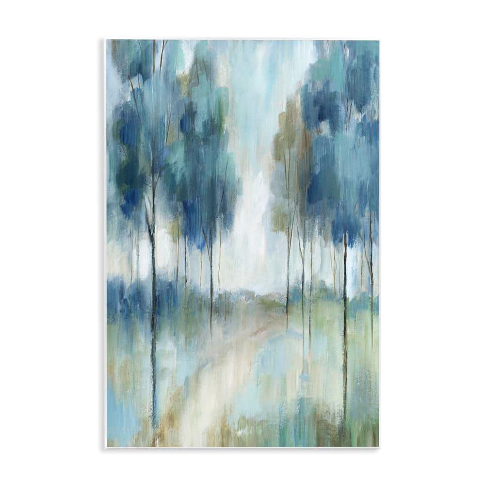 Stupell Industries Abstract Blue Woodland Path Trees by Nan Unframed ...