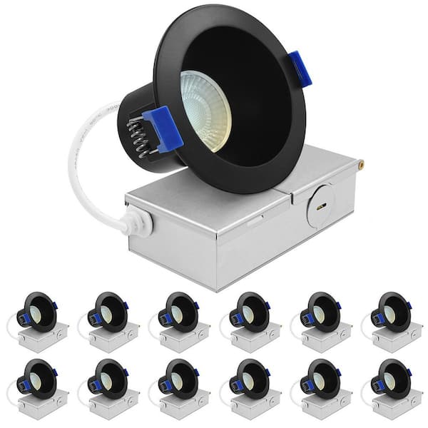 LUXRITE 3 in. Integrated LED Recessed Light J-Box 8W 5CCT 640Lumens ...