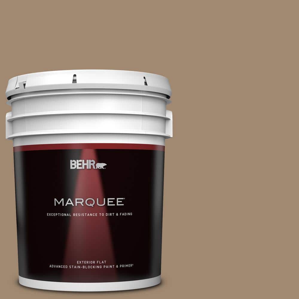 BEHR MARQUEE 5 gal. #700D-5 Toffee Crunch Flat Exterior Paint & Primer ...