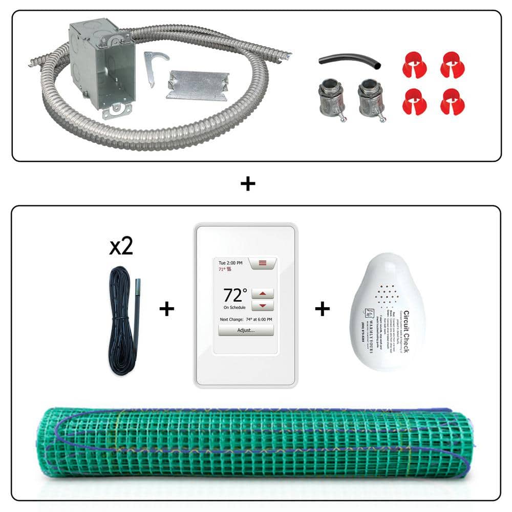 WarmlyYours TempZone 8 ft. x 36 in. 120V Radiant Floor Heat Kit with ...