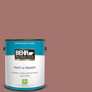 BEHR PREMIUM PLUS 5 gal. #MQ1-17 Autumn Russet Semi-Gloss Enamel ...