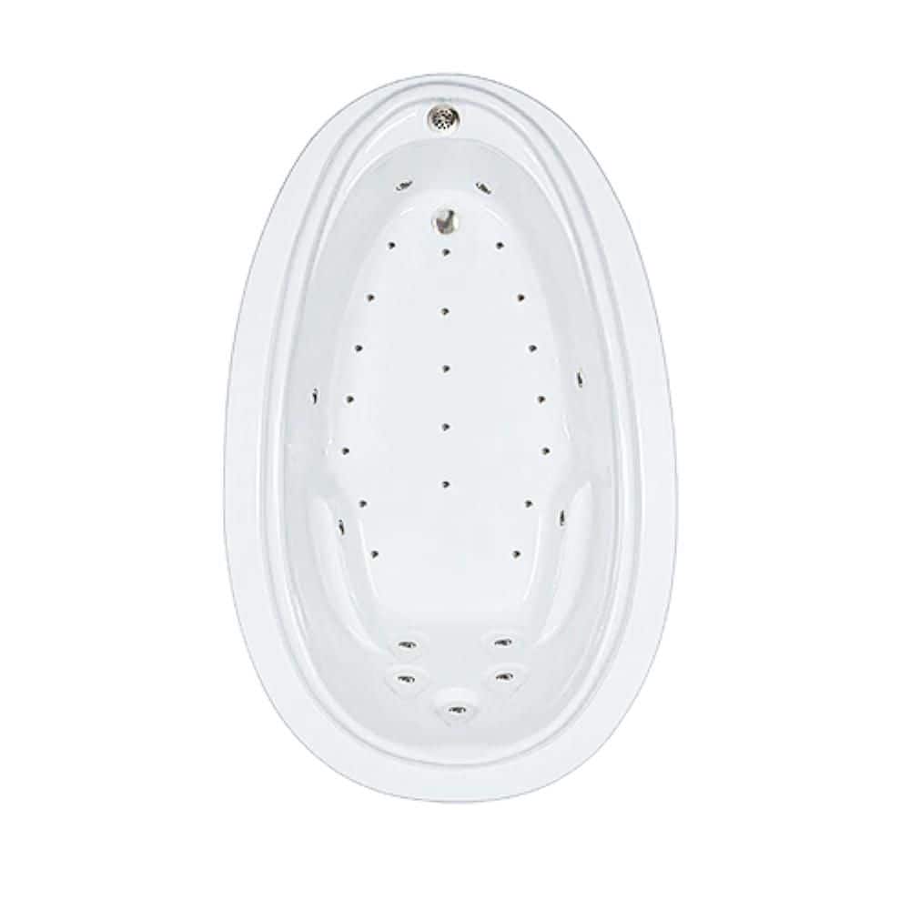 Comfortflo Premier 72 in. x 44 in. Acrylic Oval Drop-in Air Bathtub ...