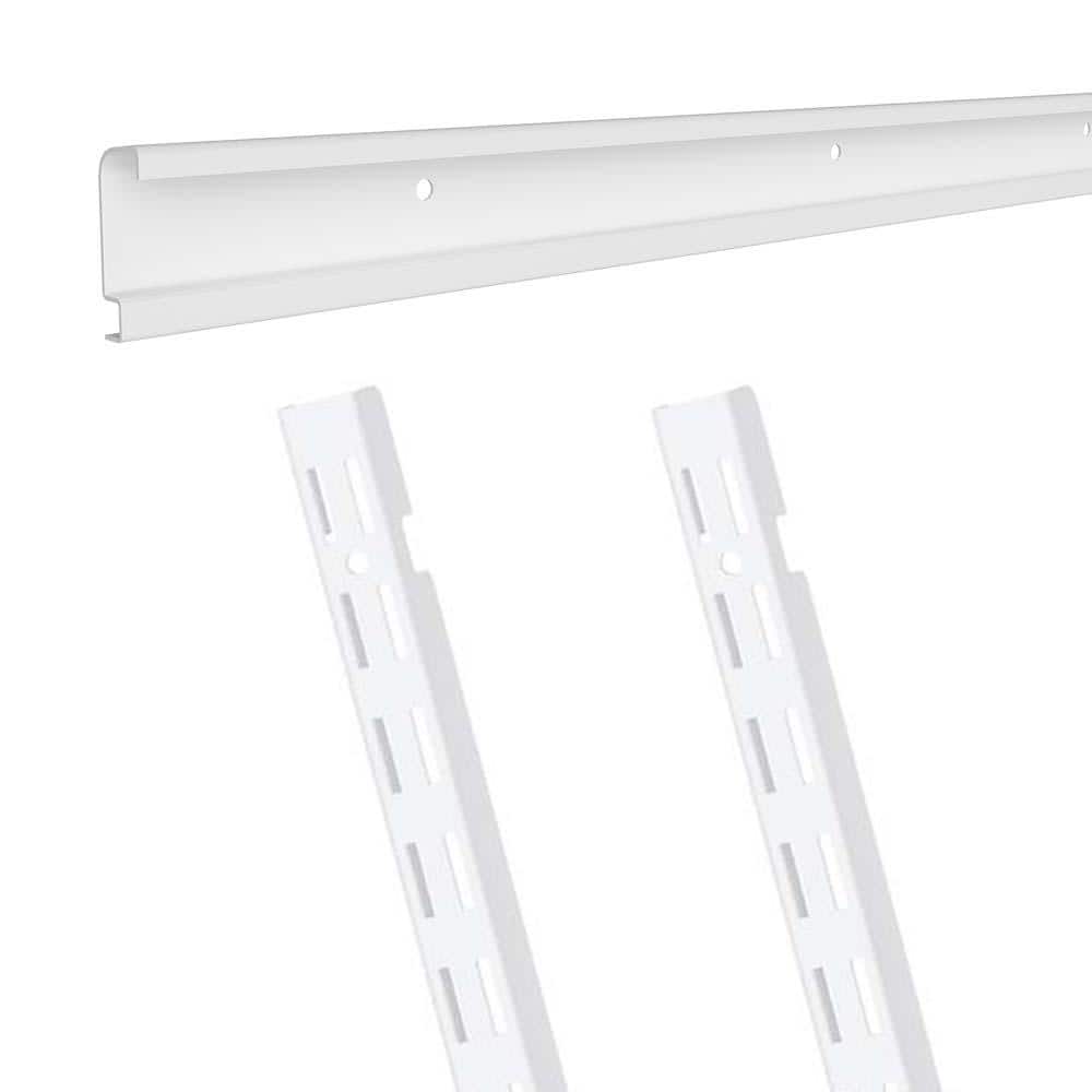 ClosetMaid ShelfTrack 24 in. White Hang Track (1 Piece) and 60 in. x 1 ...