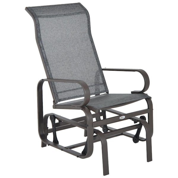 Otryad Metal Outdoor Glider Chair, Gliders for Outside Patio with ...