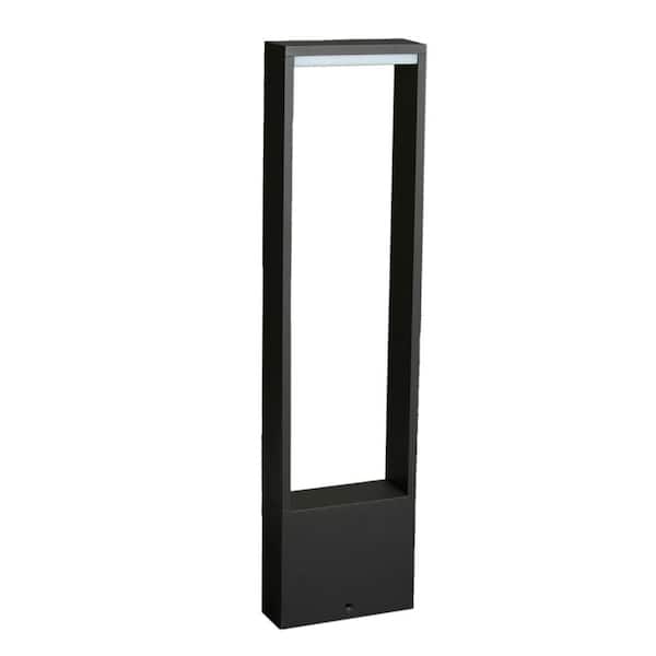 BOEKA ARCTURUS 23.6 in. Modern Hardwired Grey Outdoor LED Bollard Light ...
