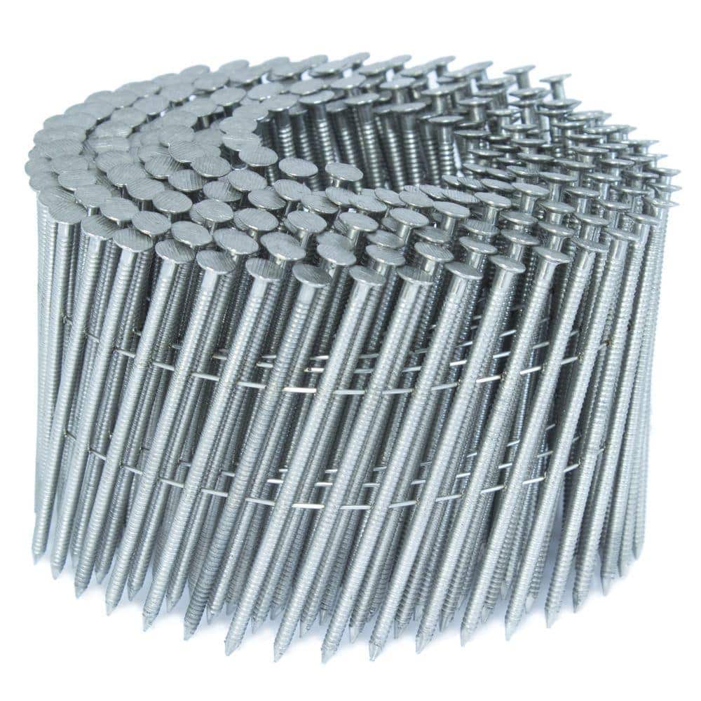 FASCO 2.5 in. x 0.09 in. 15-Degree Ring Stainless Wire Coil Siding Nail ...