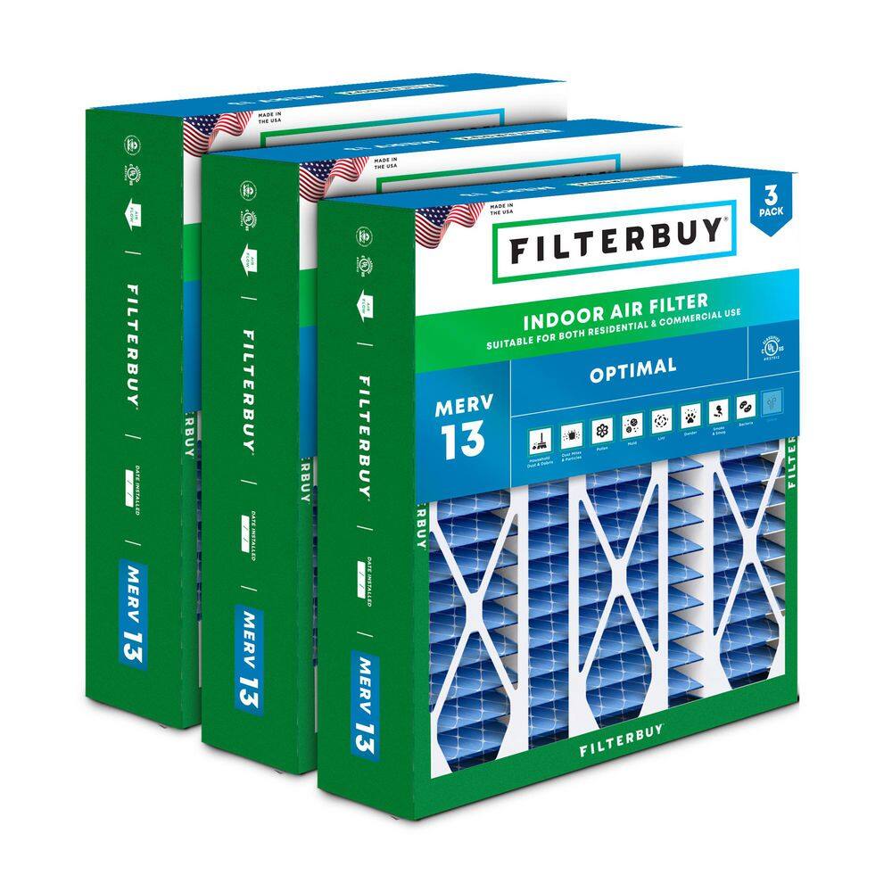 Filterbuy 20 in. x 25.25 in. x 3.5 in. MERV 13 (FPR 10) Health Defense ...