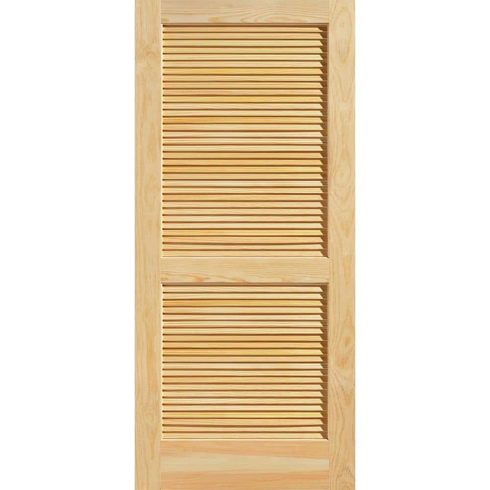 Masonite 36 in. x 80 in. Unfinished Full-louvered Solid Core Pine ...