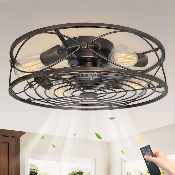 Cedar Hill 20 in. 4-Light Indoor Oil Rubbed Bronze Caged Ceiling Fan ...
