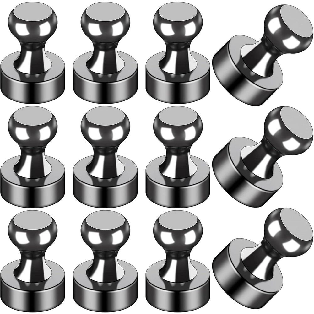 OBJLGEV 12-pieces Small Strong Black Magnets for Fridge Whiteboard ...