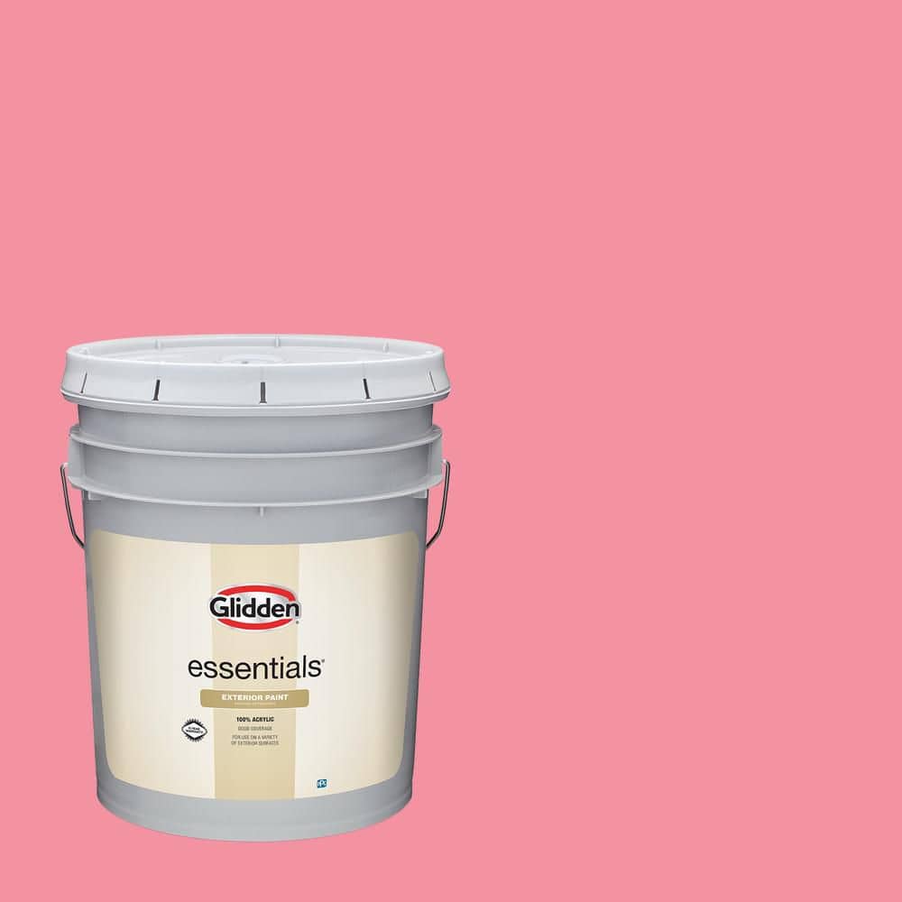 Glidden Essentials 5 gal. PPG1184-4 Pink Punch Satin Exterior Paint ...