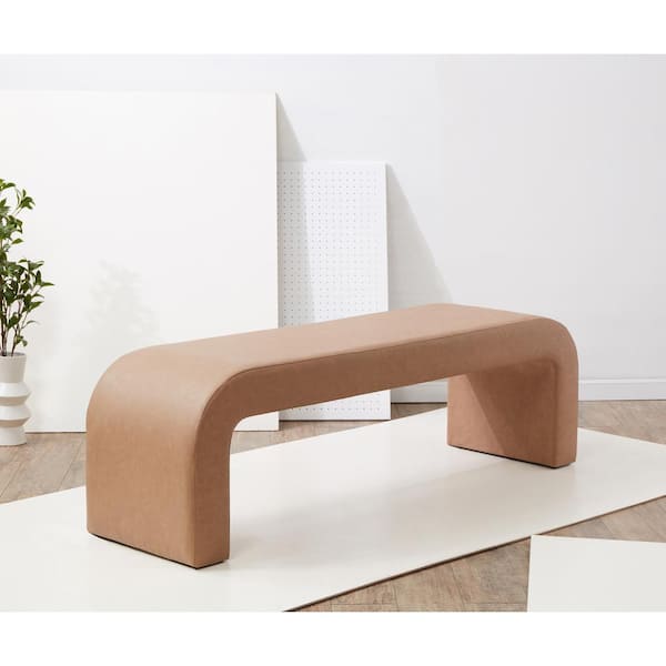 SAFAVIEH Caralynn Camel Entryway Bench 62.4 in. SFV5027H - The Home Depot
