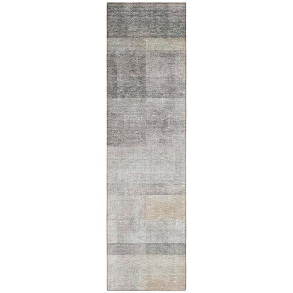 HomeRoots Taupe 2 ft. x 8 ft. Woven Solid Color Runner Indoor/Outdoor ...