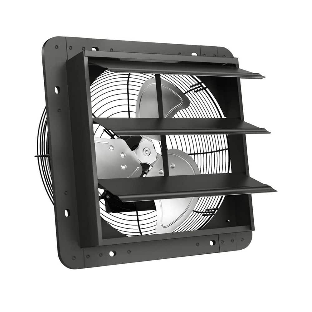 KIWDZFU 12 in. 1600 CFM High-Speed Shutter Exhaust Fan Gable-Mount ...