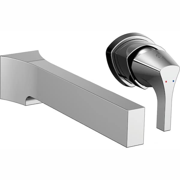 Delta Zura Single-Handle Wall Mount Bathroom Faucet Trim Kit in Chrome ...
