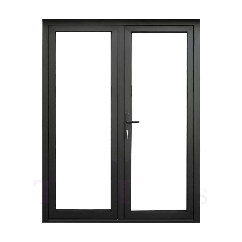 TEZA DOORS Teza French Doors 61.5 in. x 80 in. Matte Black Aluminum ...