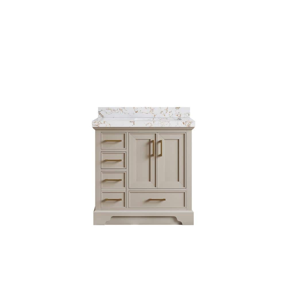 Willow Collections Charlotte 36 in. Right Offset Sink Freestanding Fine ...