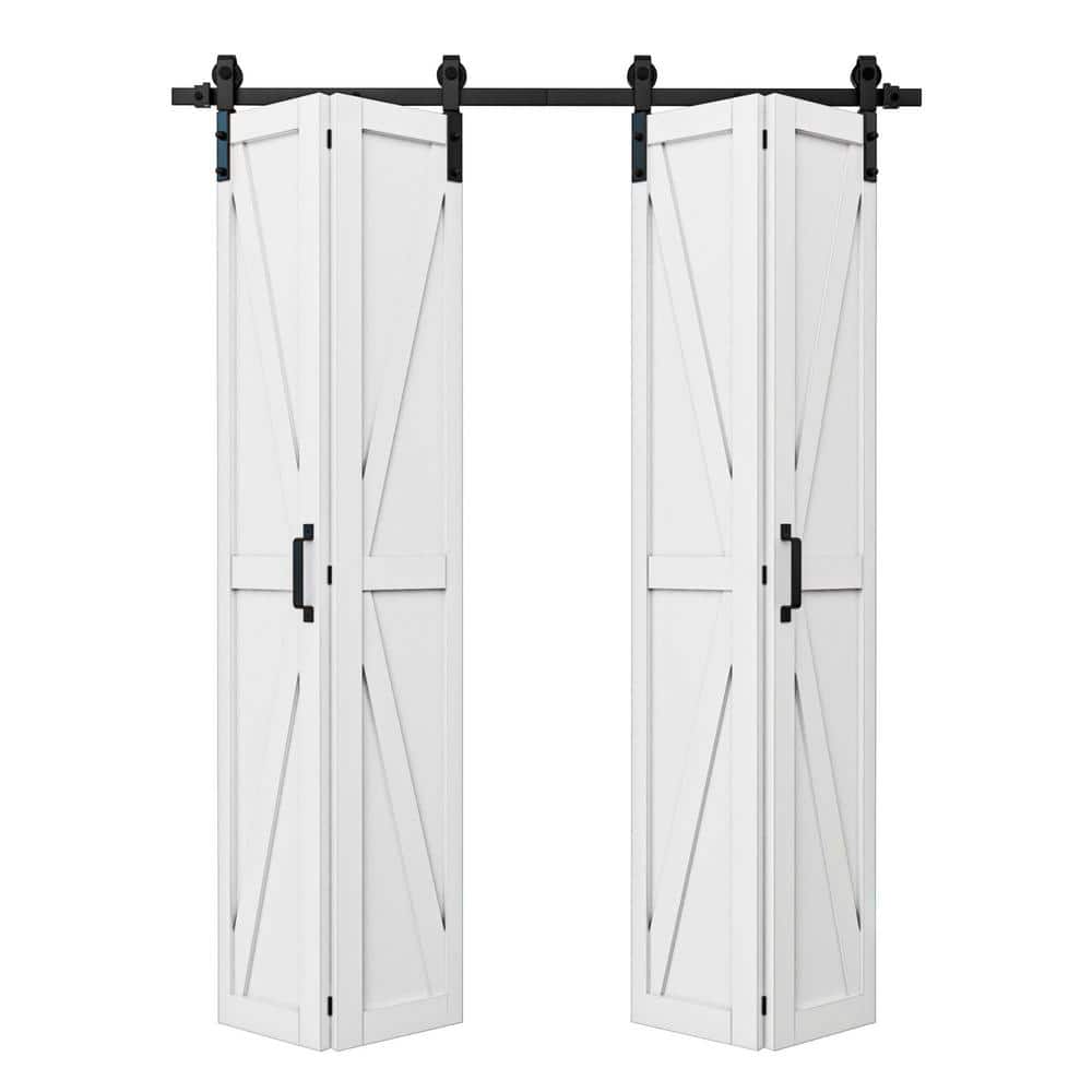 ARK DESIGN 64 in. x 84 in. Paneled K Shape Solid Core White Finished ...