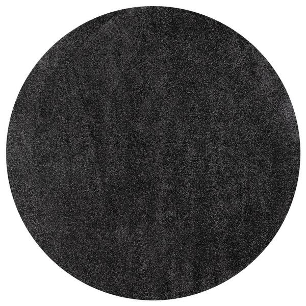 JONATHAN Y Haze Solid Low-Pile Black 6 ft. Round Area Rug SEU100I-6R ...