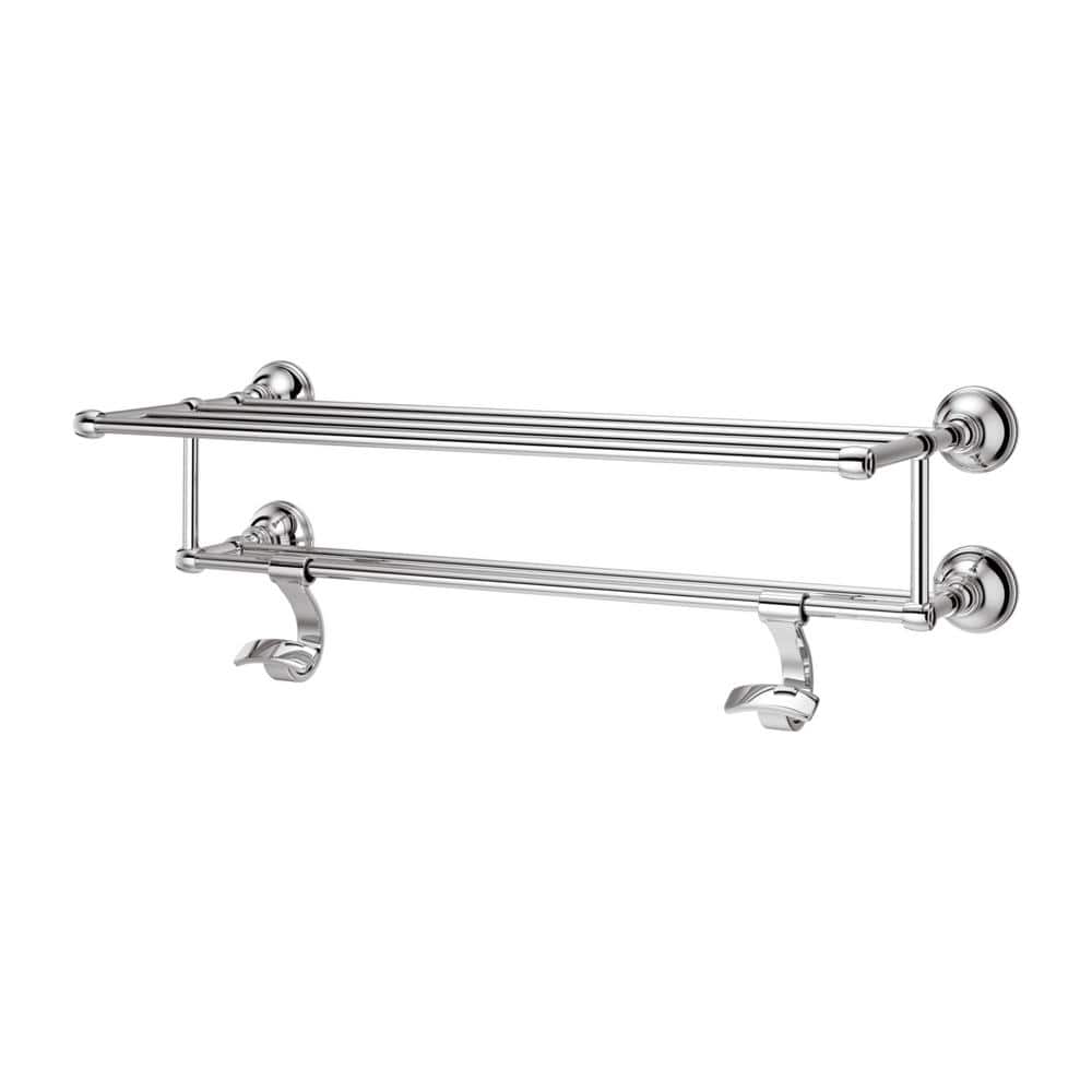 Pfister Tisbury 24 in. 4-Bar Towel Rack with Two Hanging Hooks in ...